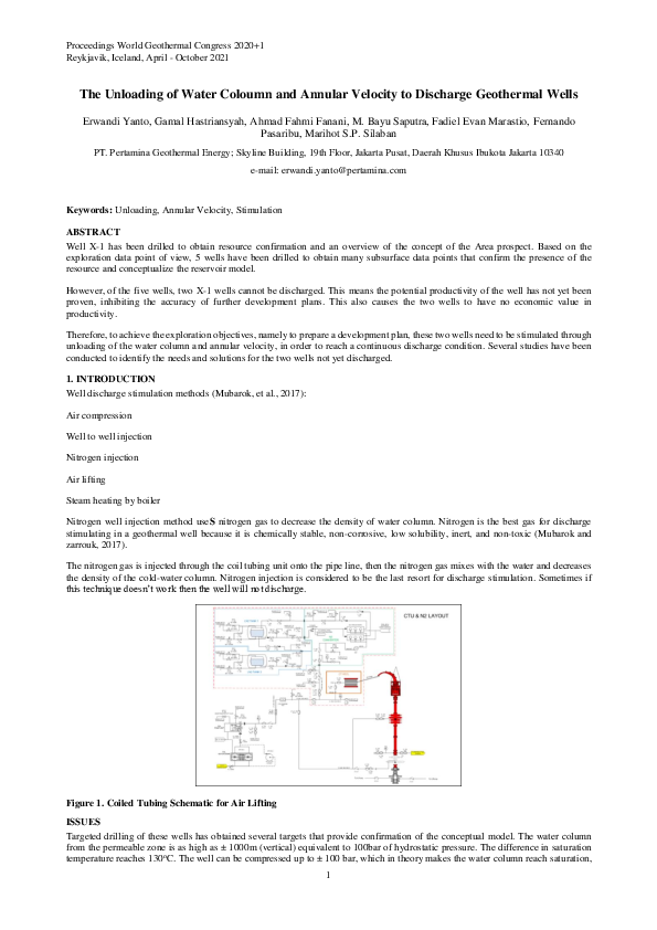 (PDF) THE UNLOADING OF WATER COLOUMN AND ANNULAR VELOCITY TO DISCHARGE ...