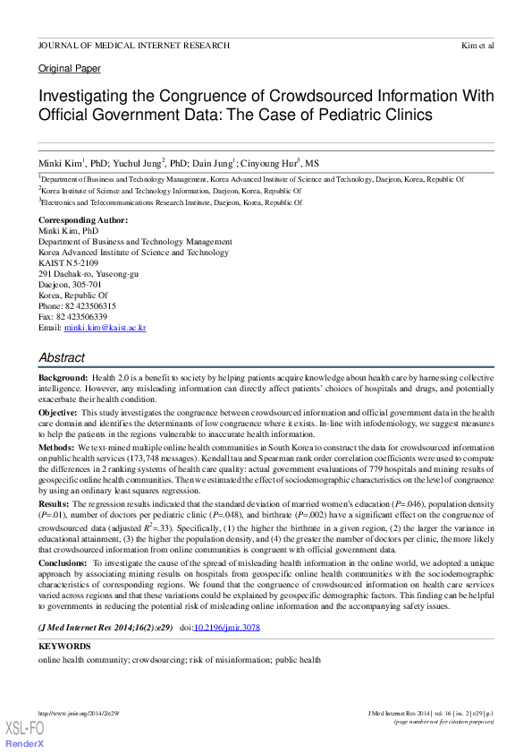 (PDF) Investigating the Congruence of Crowdsourced Information With ...