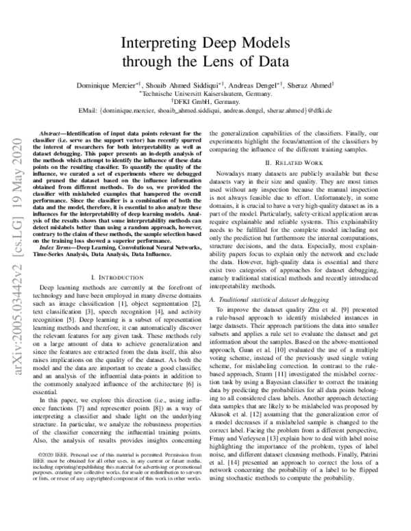 (PDF) Interpreting Deep Models through the Lens of Data