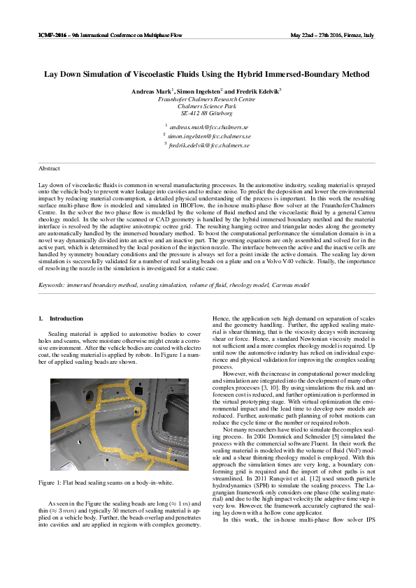 Pdf Lay Down Simulation Of Viscoelastic Fluids Using The Hybrid