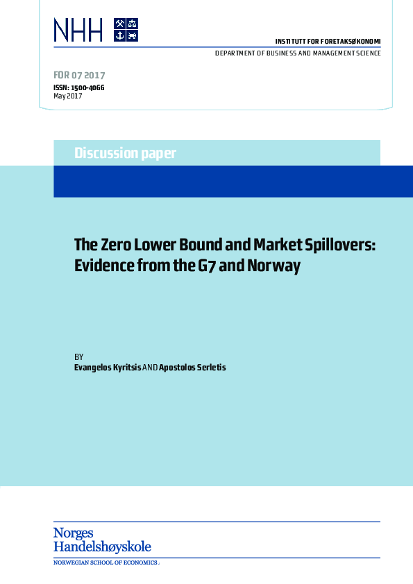 (PDF) The zero lower bound and market spillovers: Evidence from the G7 ...