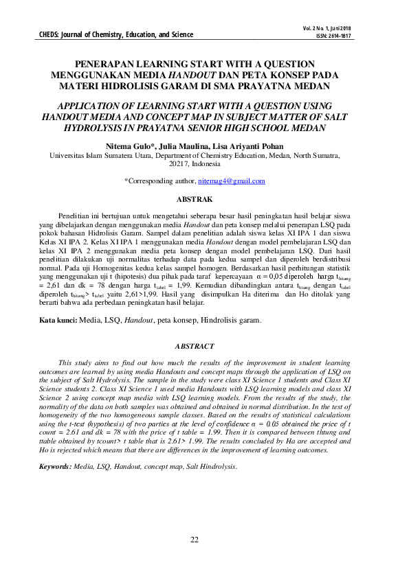 (PDF) Penerapan Learning Start with a Question Menggunakan Media ...