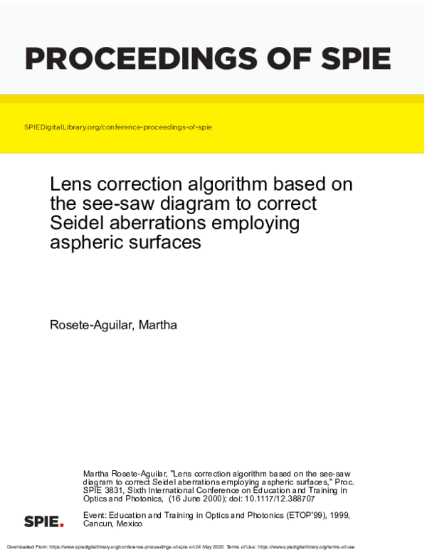 (PDF) Lens correction algorithm based on the see-saw diagram to correct ...