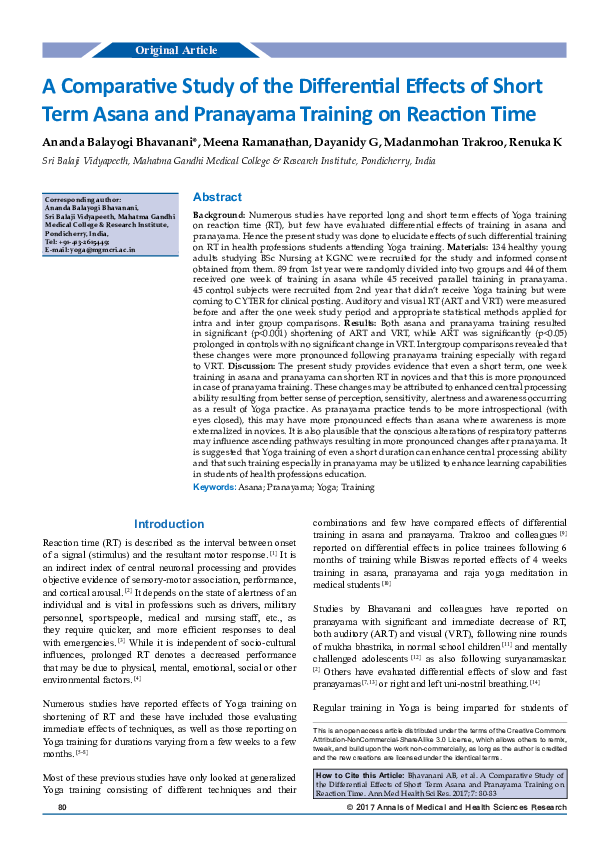 (PDF) A Comparative Study of the Differential Effects of ShortTerm ...