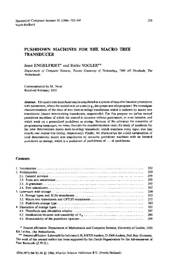 (PDF) Pushdown machines for the macro tree transducer