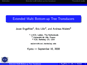 (PDF) Extended multi bottom–up tree transducers