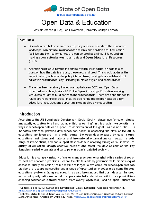 (PDF) Open Data & Education