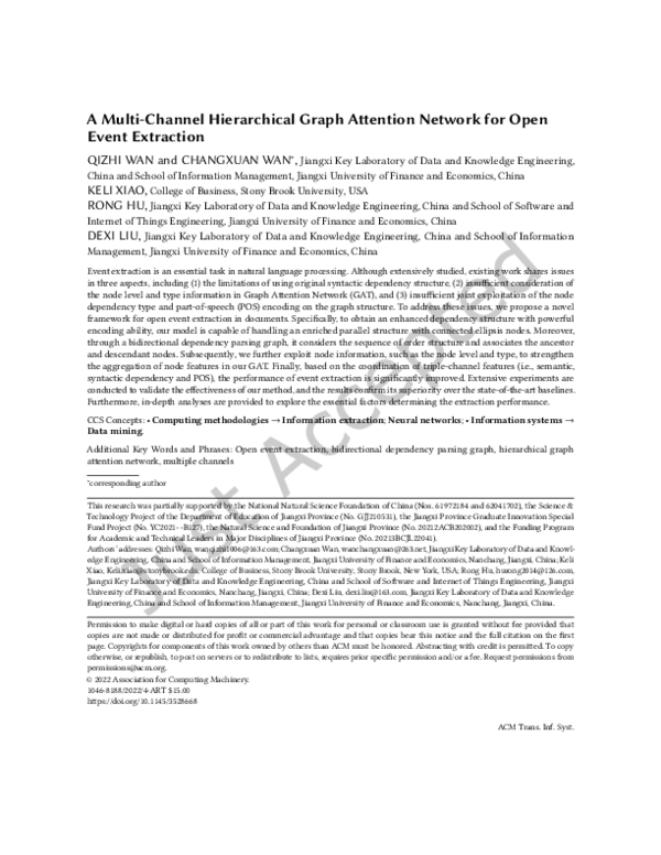 (PDF) A Multi-Channel Hierarchical Graph Attention Network for Open Event Extraction