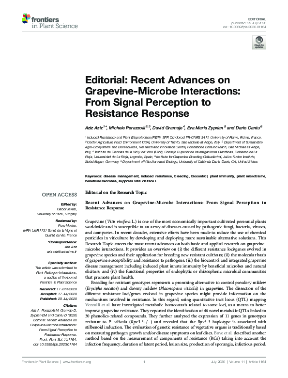 (PDF) Editorial: Recent Advances on Grapevine-Microbe Interactions ...