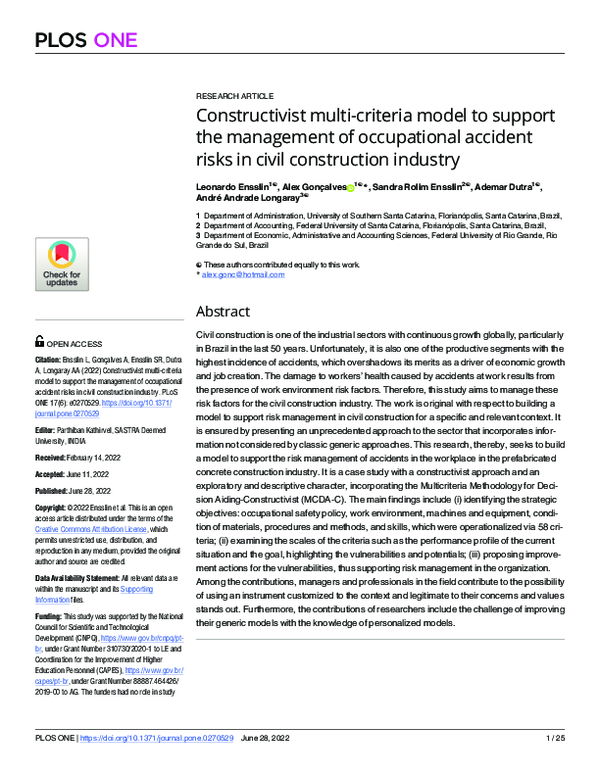 (PDF) Constructivist multi-criteria model to support the management of occupational accident ...