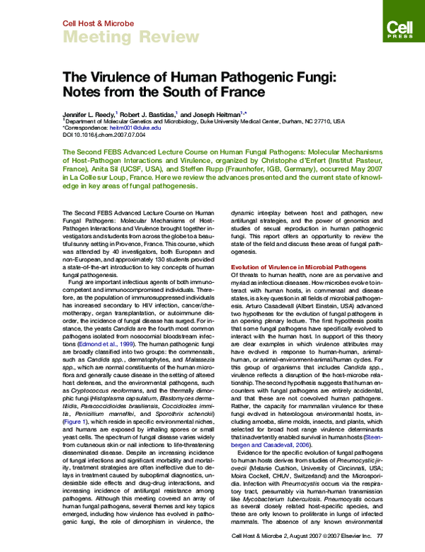 (PDF) The Virulence of Human Pathogenic Fungi: Notes from the South of ...