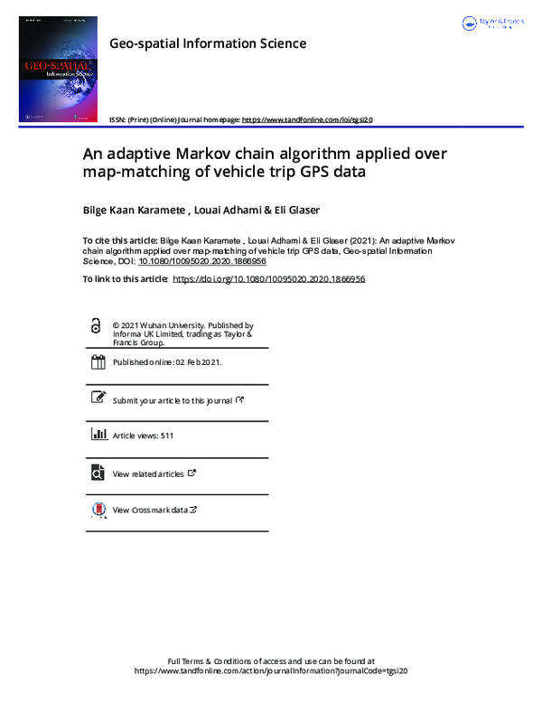 Pdf An Adaptive Markov Chain Algorithm Applied Over Map Matching Of