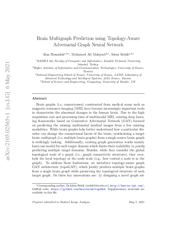 Pdf Brain Multigraph Prediction Using Topology Aware Adversarial Graph Neural Network