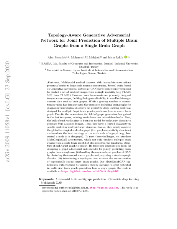 Pdf Topology Aware Generative Adversarial Network For Joint Prediction Of Multiple Brain