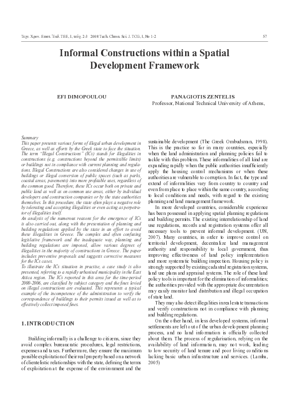 (PDF) Informal Constructions within a Spatial Development Framework