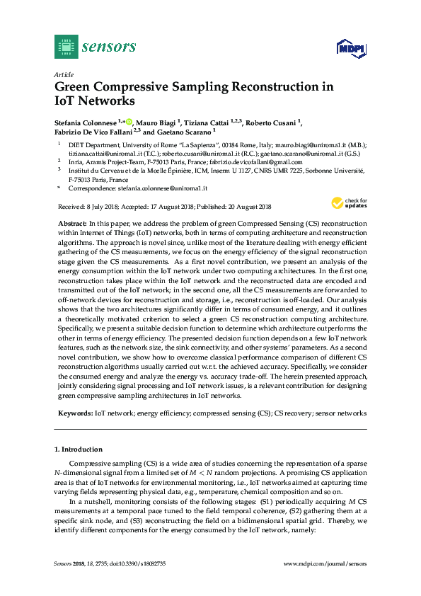 (PDF) Green Compressive Sampling Reconstruction in IoT Networks