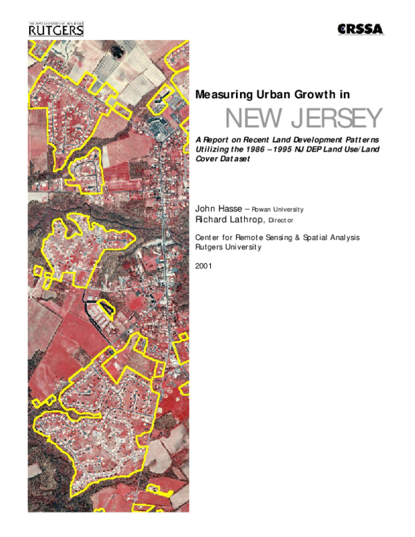 (PDF) Measuring urban growth in New Jersey: a Report on recent land ...