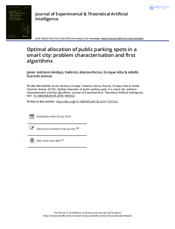 (PDF) Optimal allocation of public parking spots in a smart city: problem characterisation and ...