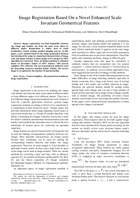 (PDF) Image Registration Based On a Novel Enhanced Scale Invariant ...