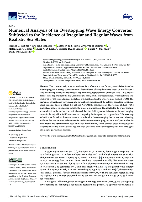 (PDF) Numerical Analysis of an Overtopping Wave Energy Converter Subjected to the Incidence of ...
