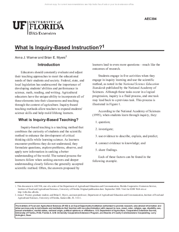 (PDF) What Is Inquiry-Based Instruction?
