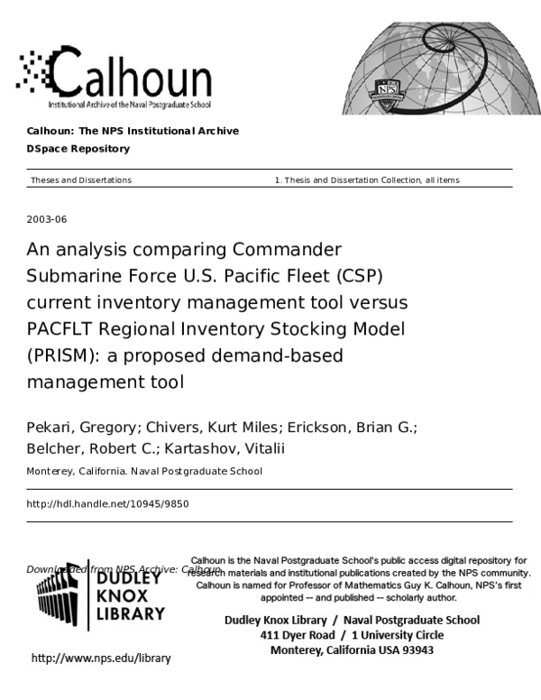 (PDF) An analysis comparing Commander Submarine Force U.S. Pacific ...