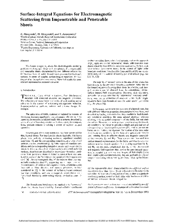 (PDF) Surface-integral equations for electromagnetic scattering from ...