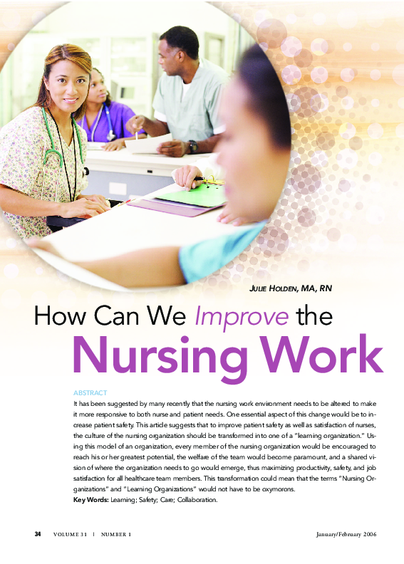(PDF) How Can We Improve the Nursing Work Environment?