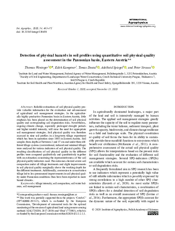 (PDF) Detection of physical hazards in soil profiles using quantitative ...