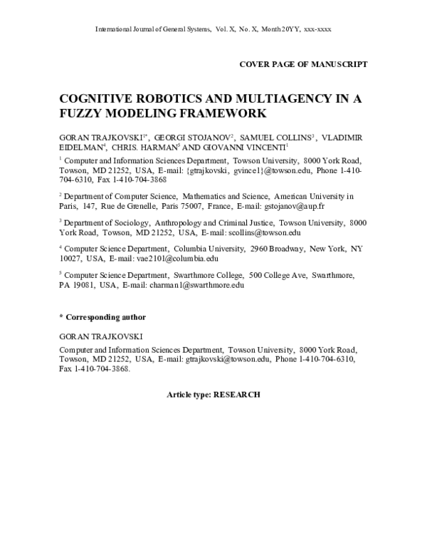 (PDF) Fuzzy Modelig Framework