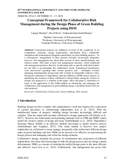(PDF) Conceptual Framework for Collaborative Risk Management During the ...