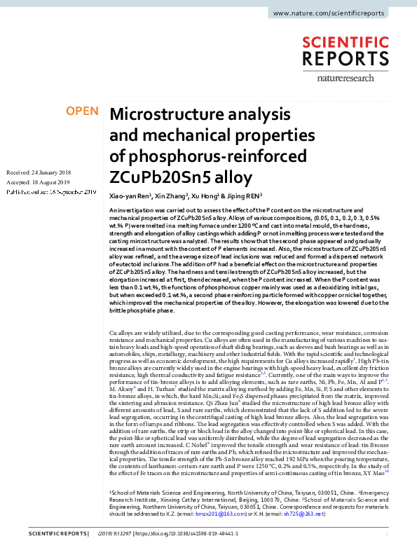 (PDF) Microstructure analysis and mechanical properties of a new class ...