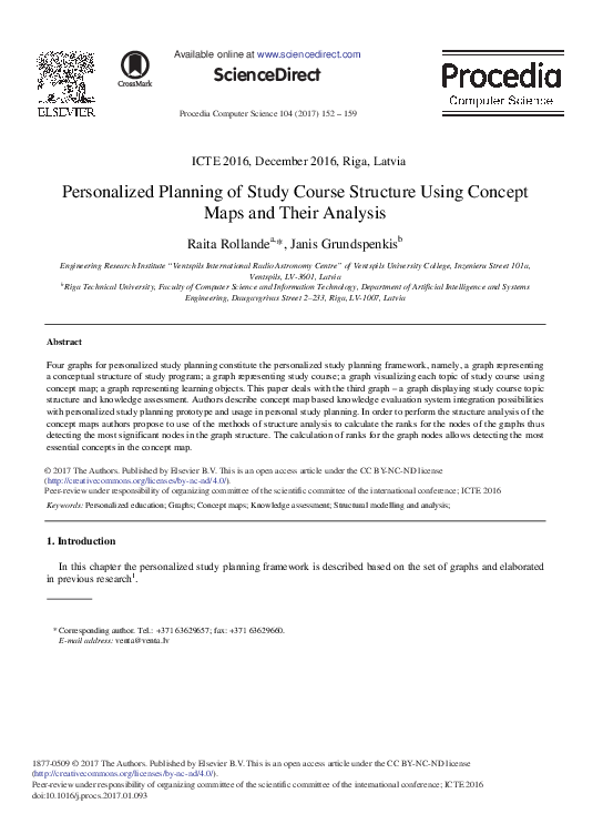 (PDF) Personalized Planning of Study Course Structure Using Concept ...