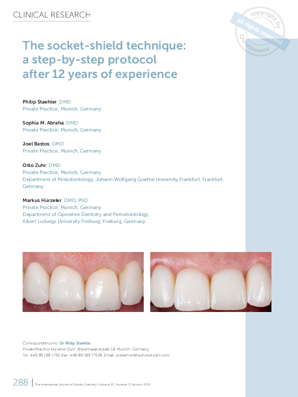 (PDF) The socket-shield technique: a step-by-step protocol after 12 ...