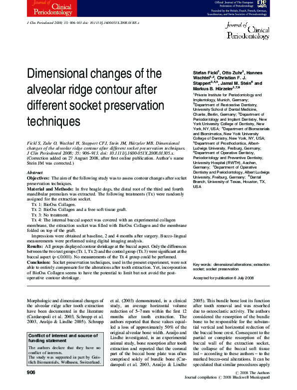 (PDF) Dimensional changes of the alveolar ridge contour after different ...