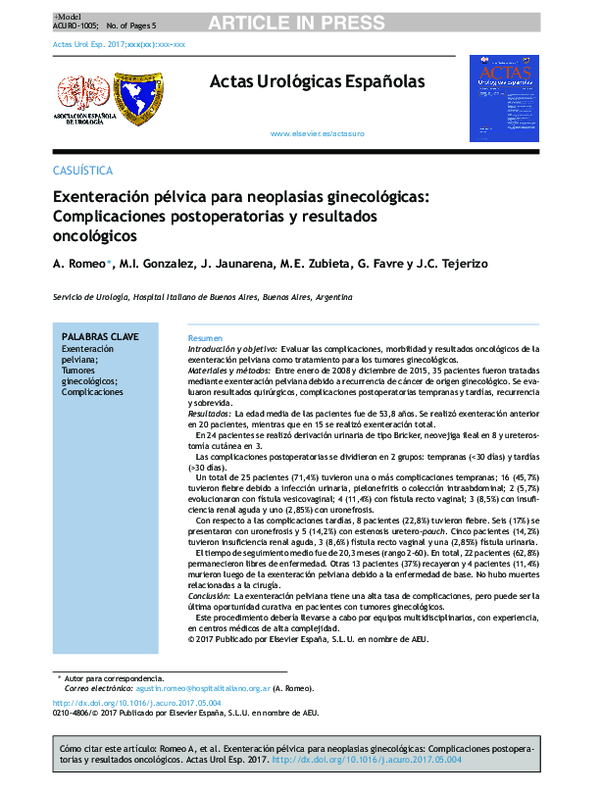 (PDF) Exenteración pélvica para neoplasias ginecológicas ...