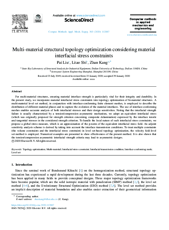 (PDF) Multimaterial structural topology optimization with a generalized Cahn–Hilliard model of ...