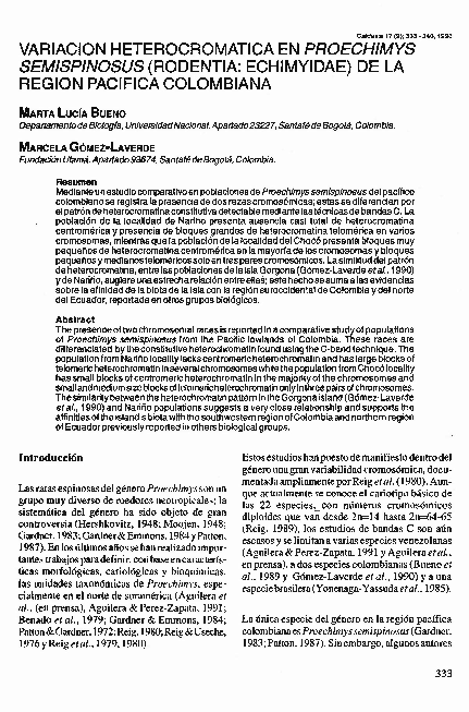 (PDF) Variación heterocromática en Proechimys semispinosus (Rodentia ...