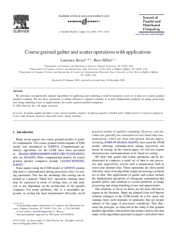 (PDF) Coarse grained gather and scatter operations with applications