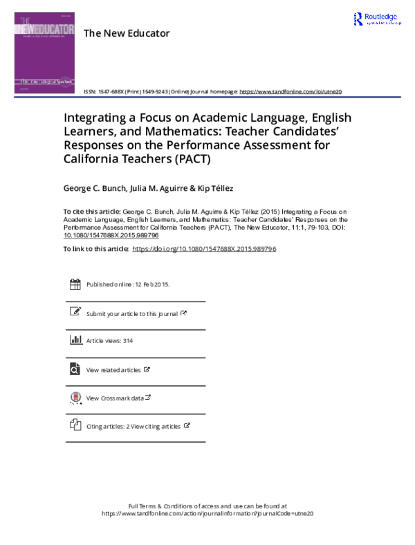 (PDF) Integrating a Focus on Academic Language, English Learners, and ...