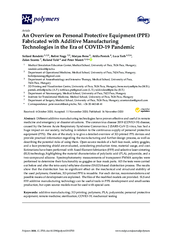 (PDF) An Overview on Personal Protective Equipment (PPE) Fabricated ...