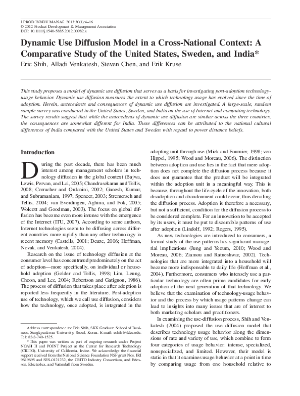 (PDF) Dynamic Use Diffusion Model in a Cross-National Context: A Comparative Study of the United ...