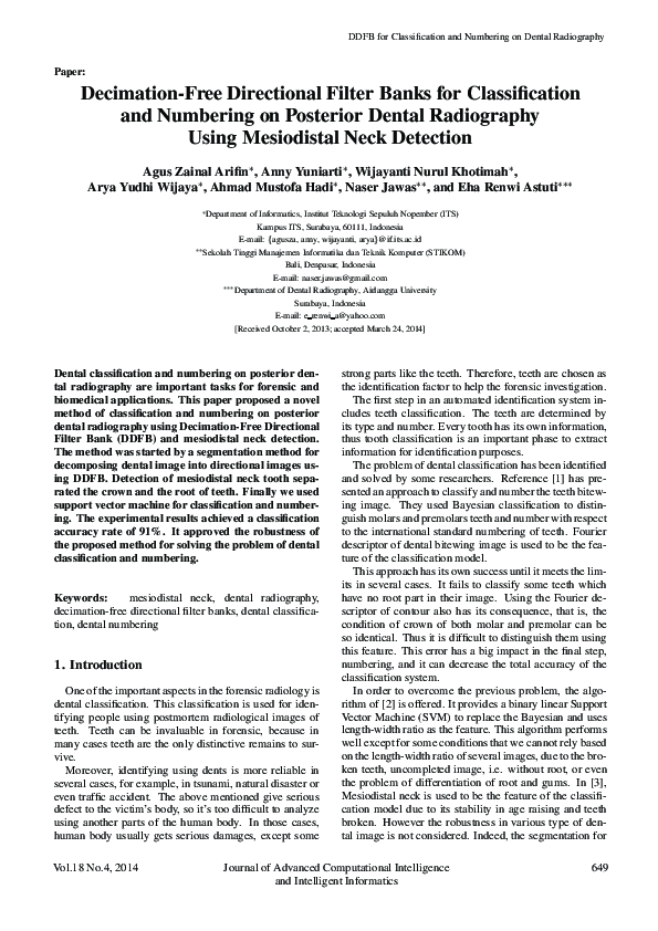 (PDF) Decimation-Free Directional Filter Banks for Classification and ...