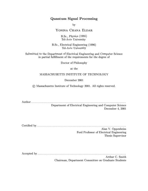 (PDF) Quantum Signal Processing