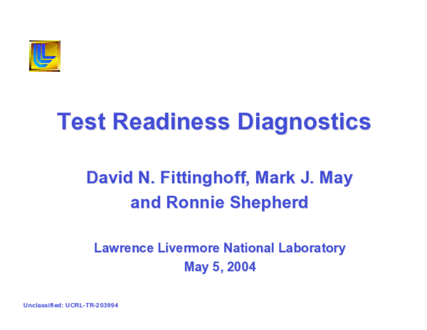 (PDF) Test Readiness Diagnostics
