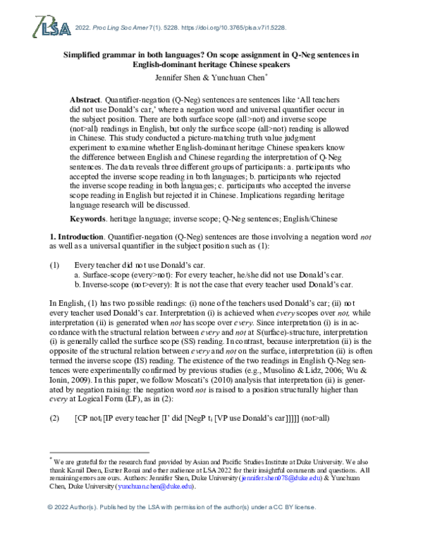 (PDF) Simplified grammar in both languages? On scope assignment in Q-Neg sentences in English ...