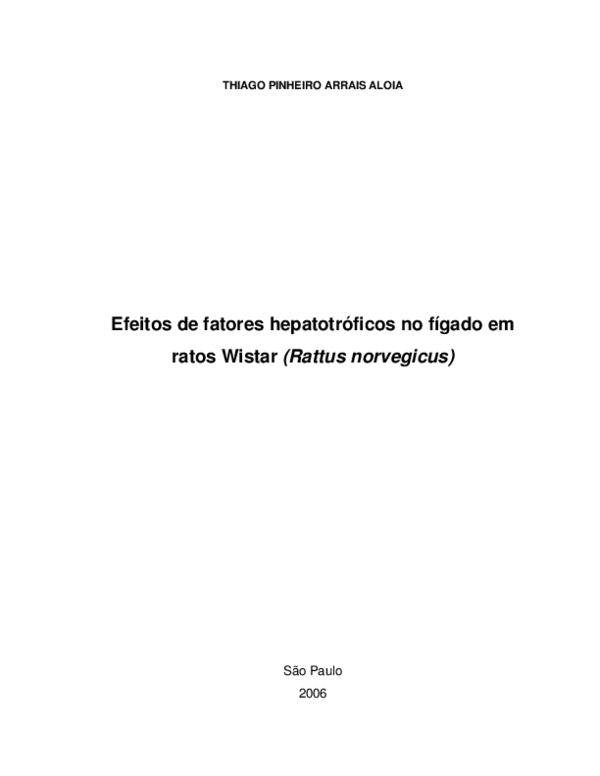 (PDF) Efeitos de fatores hepatotróficos no fígado em ratos Wistar ...
