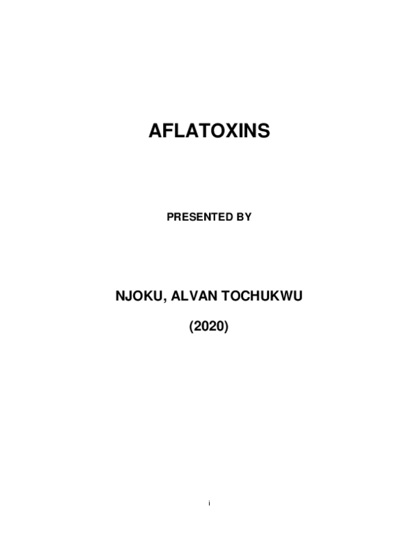 (PDF) AFLATOXINS