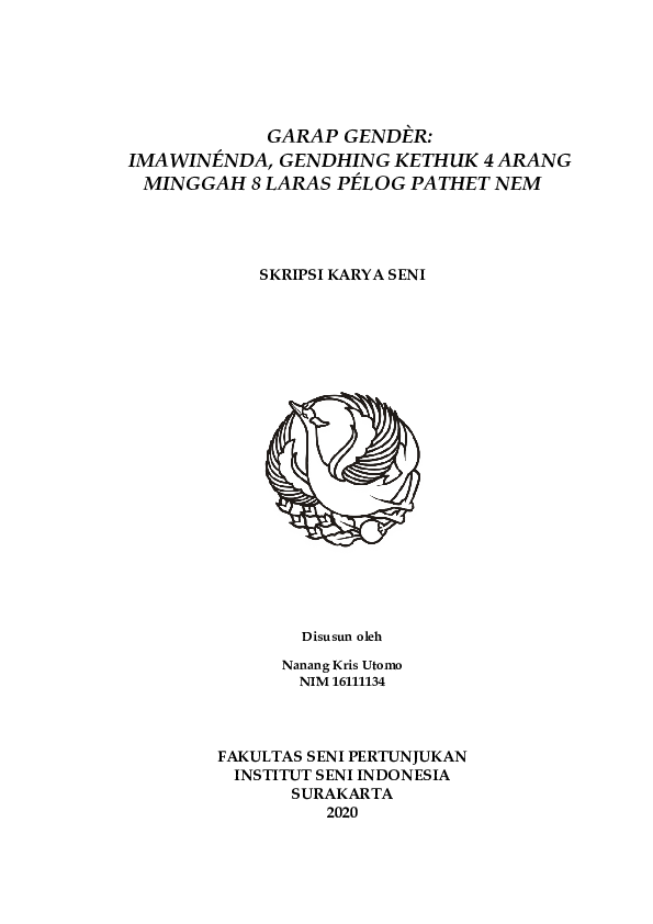 (PDF) Garap Gendèr: Imawinénda, Gendhing Kethuk 4 Arang Minggah 8 Laras ...