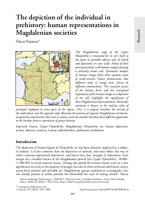 (PDF) The depiction of the individual in prehistory: human ...